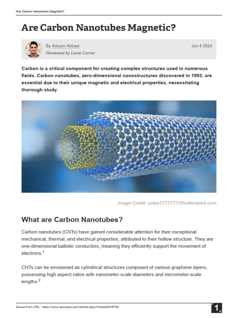 Are Carbon Nanotubes Magnetic | PDF | Carbon Nanotube | Ferromagnetism