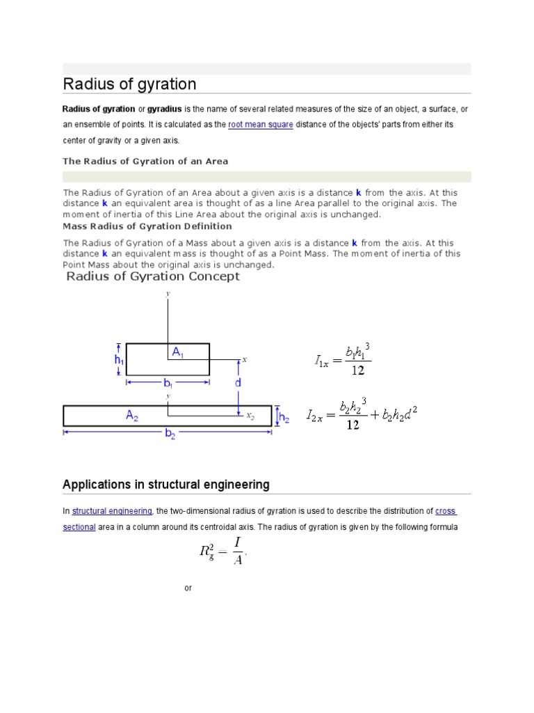 Radius of Gyration | Download Free PDF | Rotation Around A Fixed Axis ...
