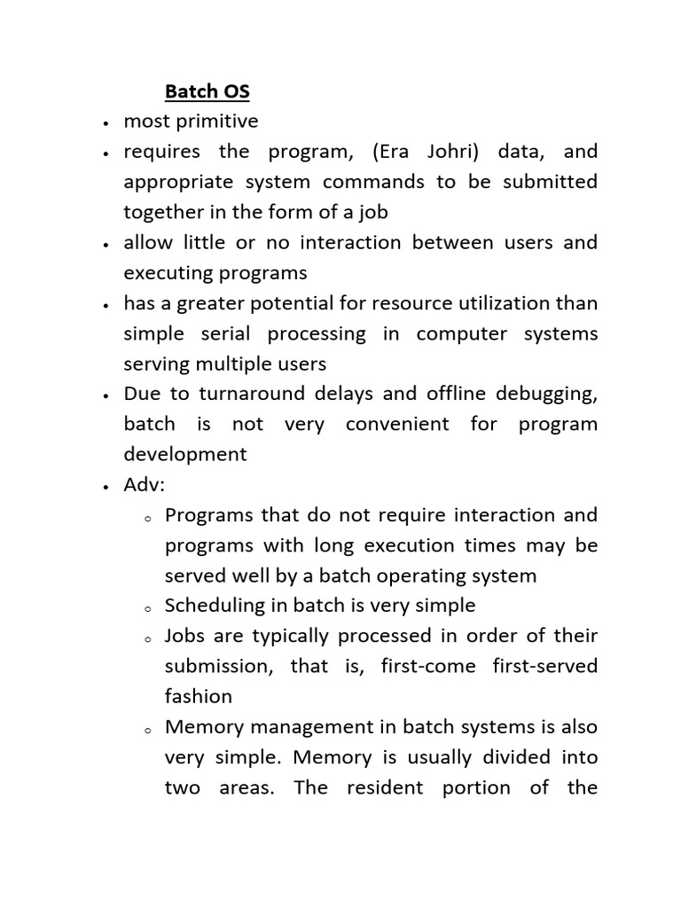 Types of OS | PDF | Process (Computing) | Operating System