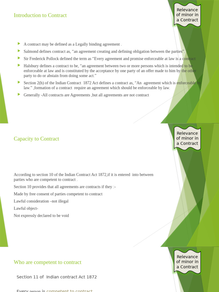 Understanding Contracts and Minors in Law | PDF | Legal Guardian ...