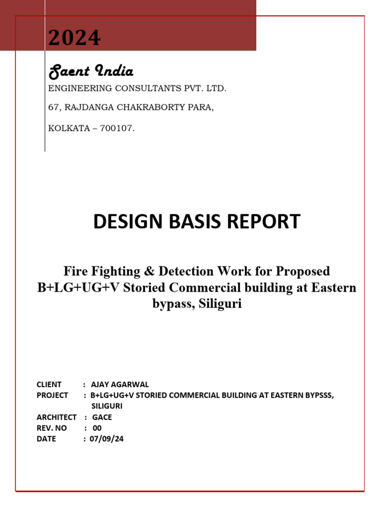 Fire Protection Design Report for Siliguri Building | PDF | Fire ...