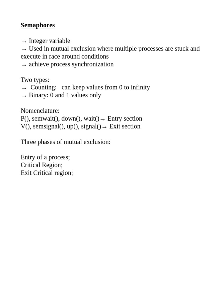 Semaphores | PDF