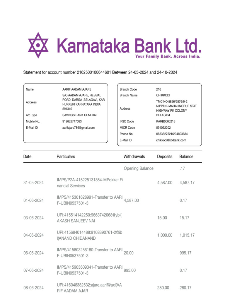 Account Statement 2 | PDF