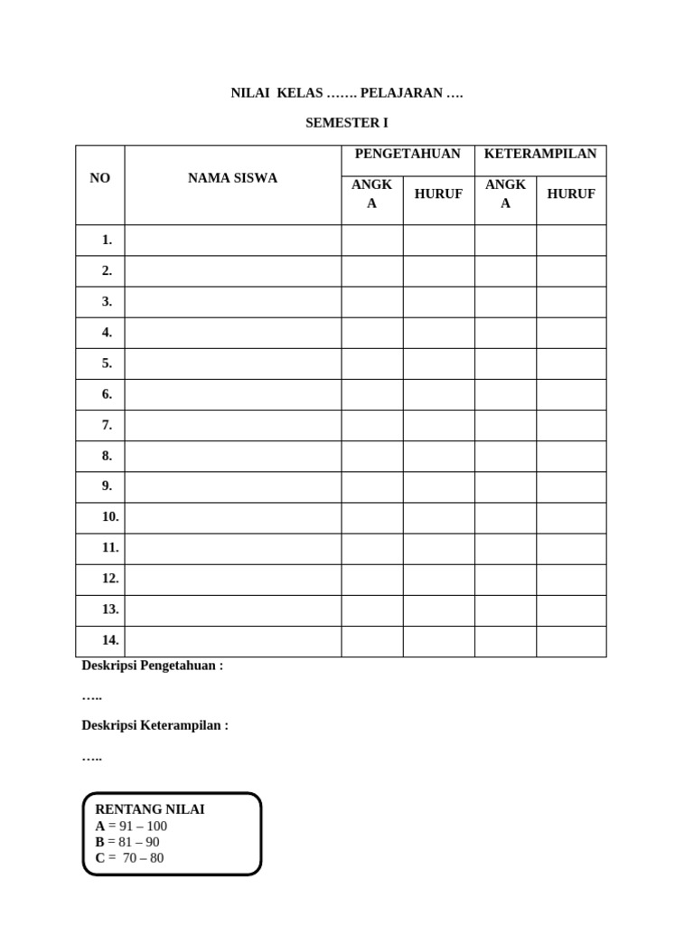 Kerangka Nilai Guru Bid. Study | PDF