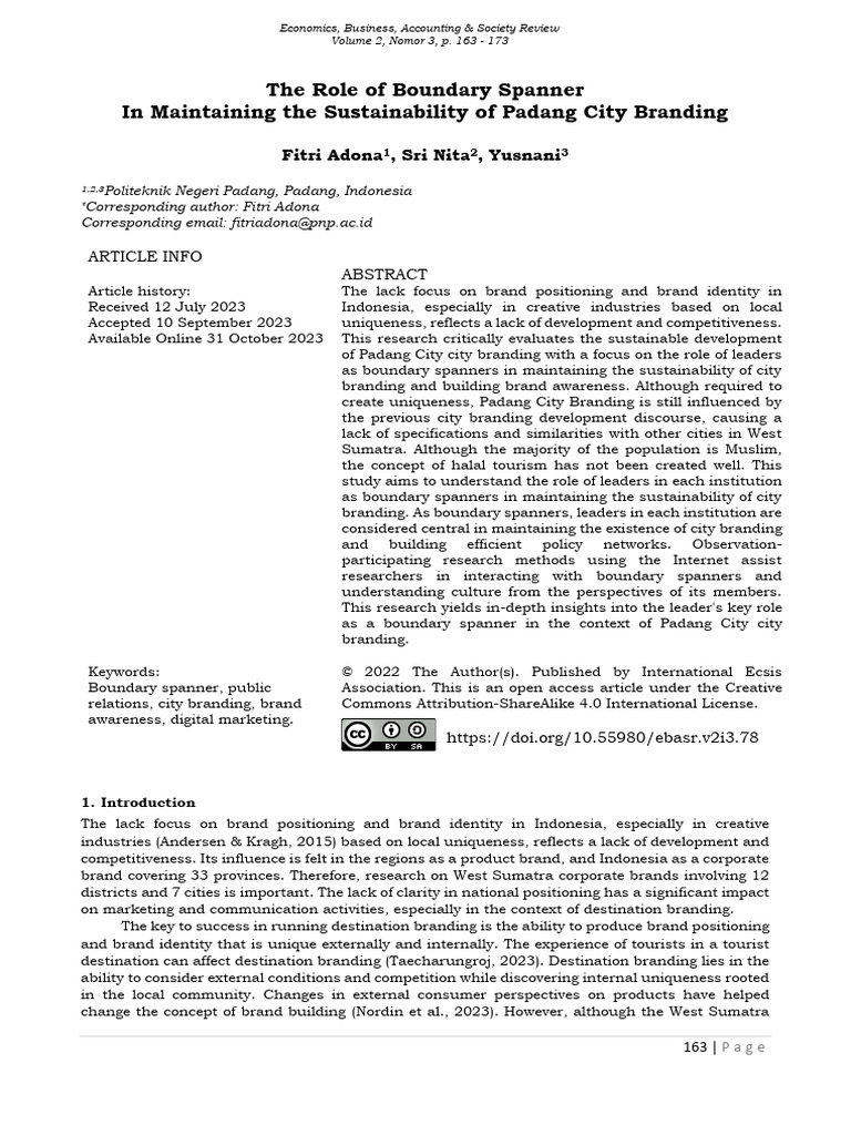 The Role of Boundary Spanner in Maintaining The Su | PDF | Brand ...