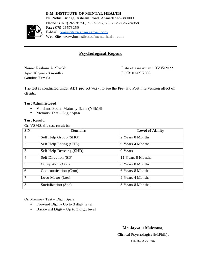 VSMS report for ABT | PDF | Liberal Arts Education | Behavioural Sciences