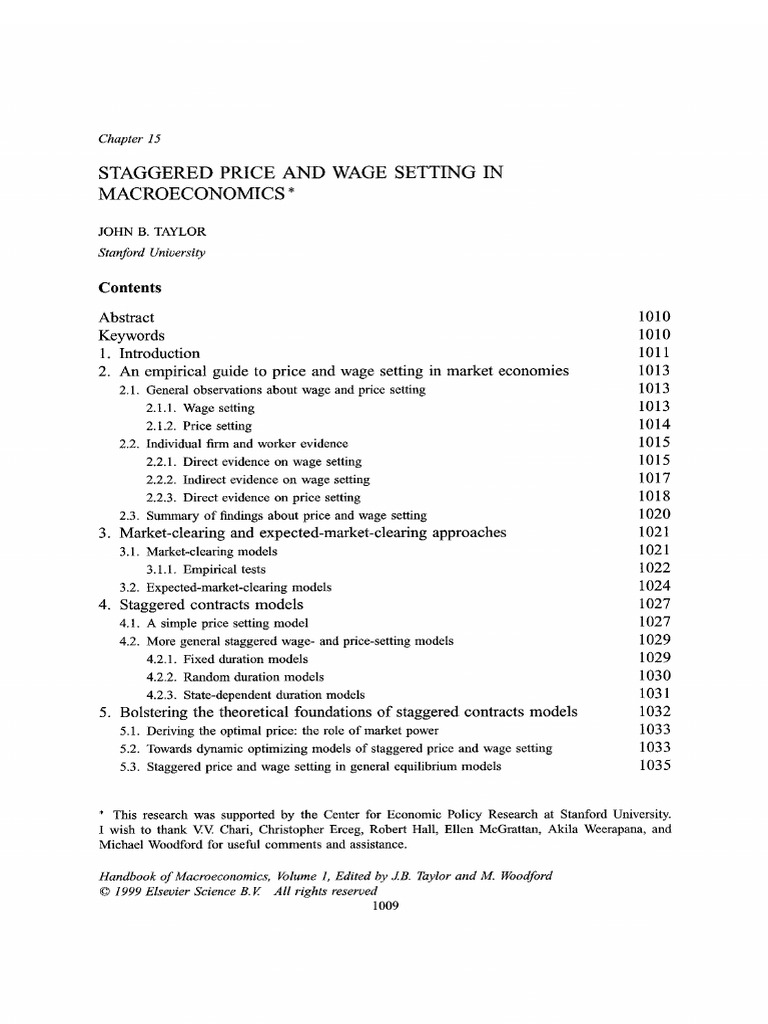 Staggered Price and Wage Setting Explained | PDF | Macroeconomics ...