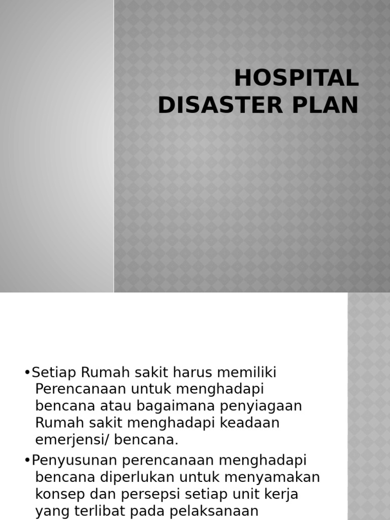 Hospital Disaster Plan | PDF