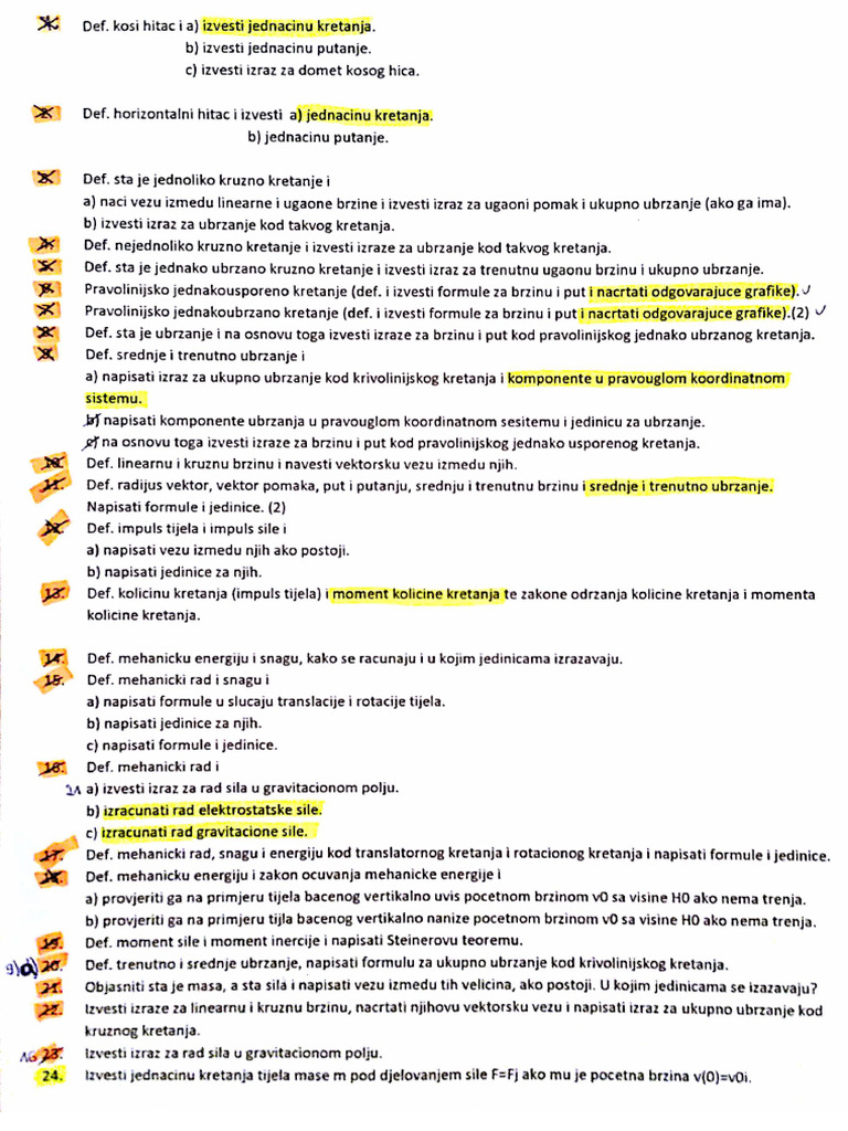 Fizika - Pitanja Za Teoriju | PDF