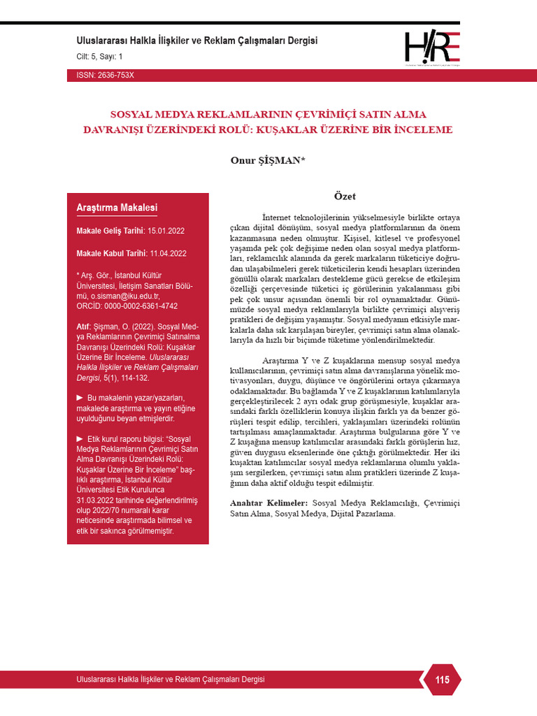 Sosyal Medya Reklamlarinin - Evr - M - Satin Alma Davrani - I - Zer - Ndek - Rol - Ku - Aklar ...