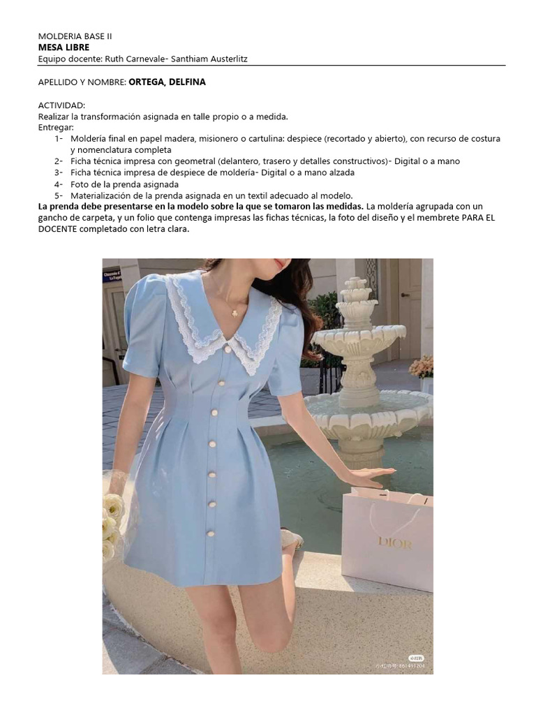 Moldería Base II: Actividad Práctica | PDF