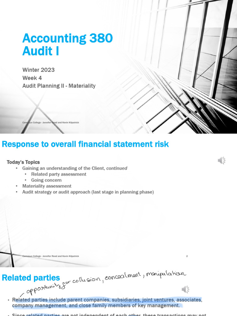 Audit Planning for Accounting Students | PDF | Audit | Financial Statement