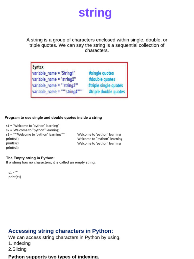 Presentation (1) | PDF | String (Computer Science) | Python ...