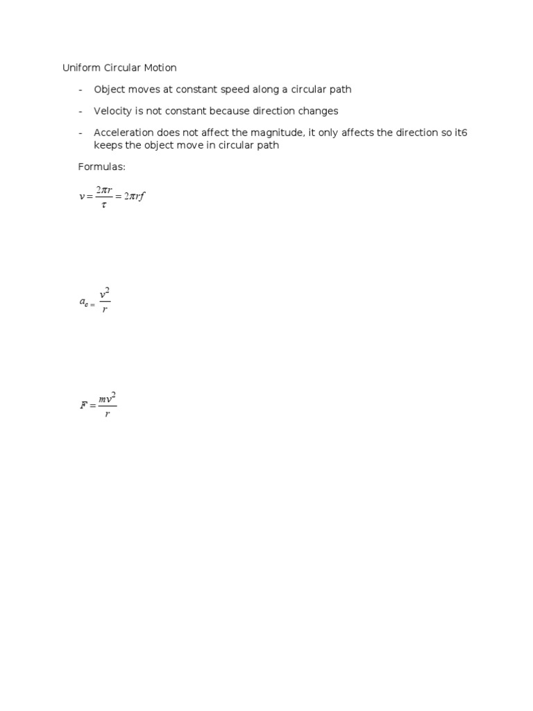 Uniform Circular Motion Problems | PDF
