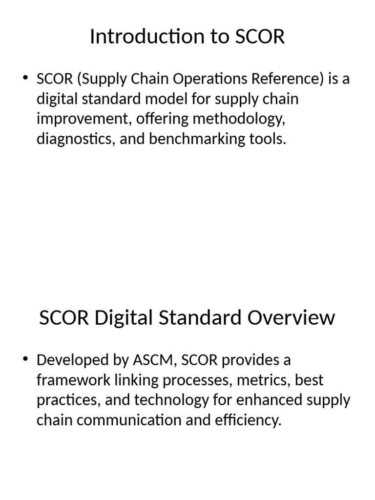 SCOR_Presentation (2) | PDF | Supply Chain | Performance Indicator