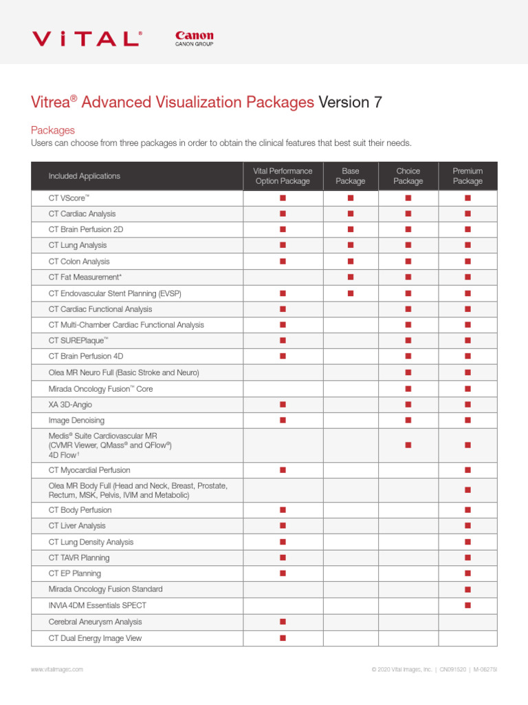 Vitrea Advanced Visualization Packages Pdf Ct Scan Positron Emission Tomography 