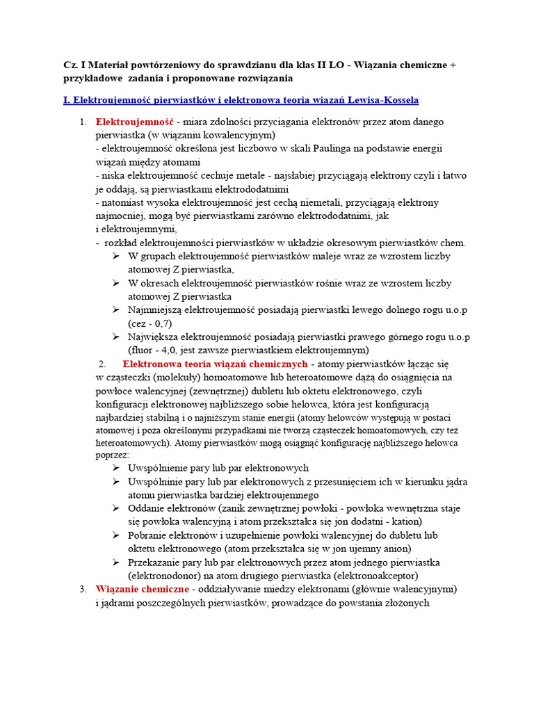 Material Powt Wiazania Chem 1 | PDF