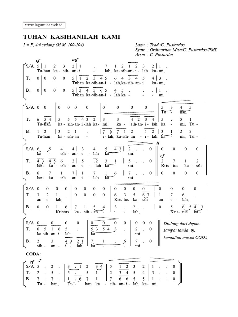 Pustardos Tuhan Kasihanilah Kami | PDF