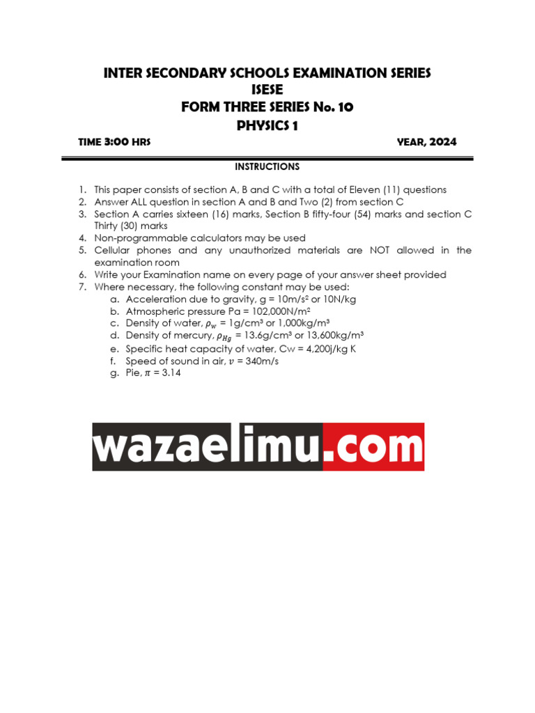 f3 Phy Series 10 | PDF | Force | Pressure