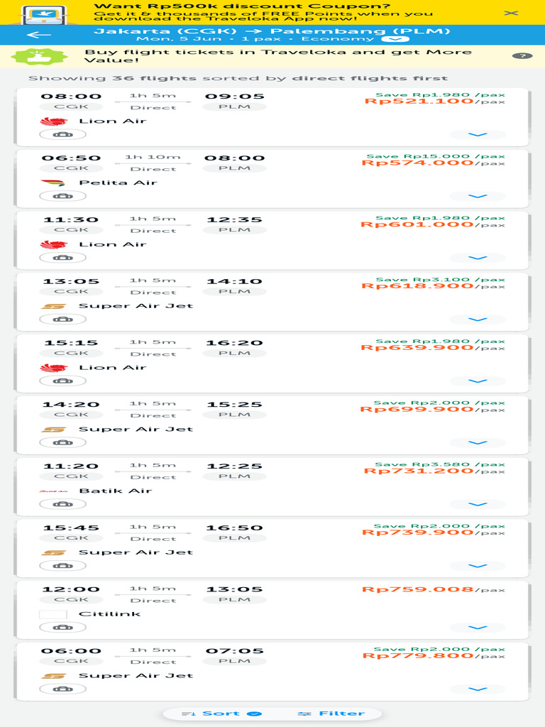 One Way CGK → PLM, 05 Jun 2023 | PDF
