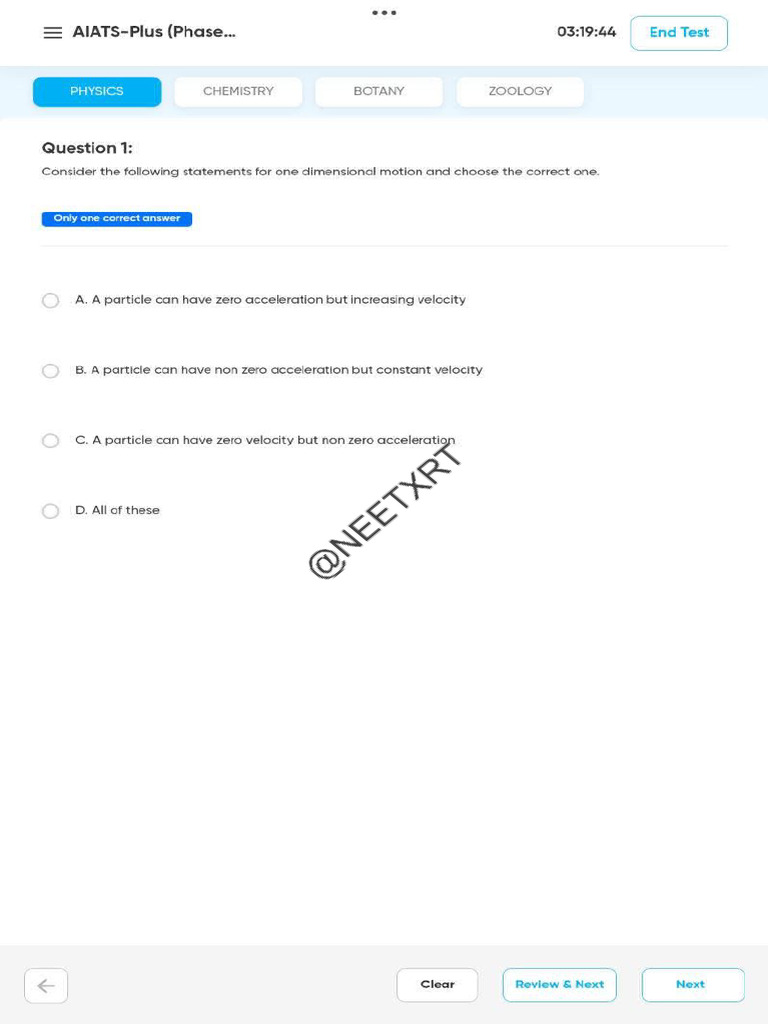 Aiats Plus 01 Qus Paper by Neetxrt - Watermark | PDF