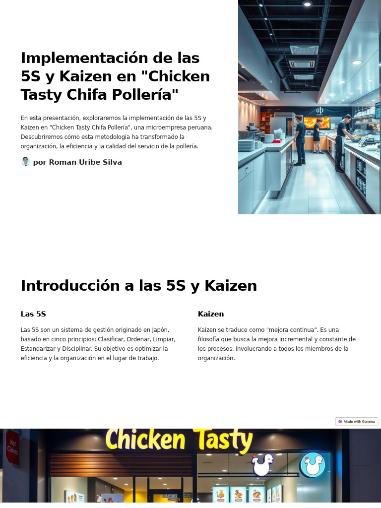 Implementacion de Las 5S y Kaizen en Chicken Tasty Chifa Polleria | PDF | Business