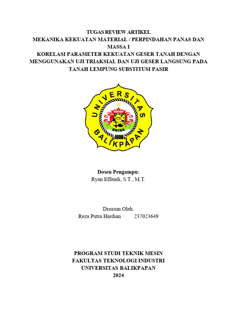 Review Jurnal Reza Putra Hardian | PDF