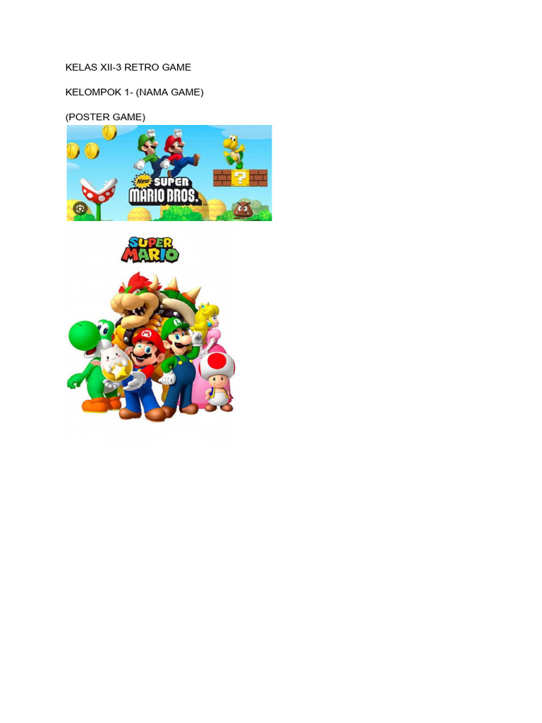 CONTOH ELEMEN GAME PER KELAS ( XII-13_Tema Game) | PDF