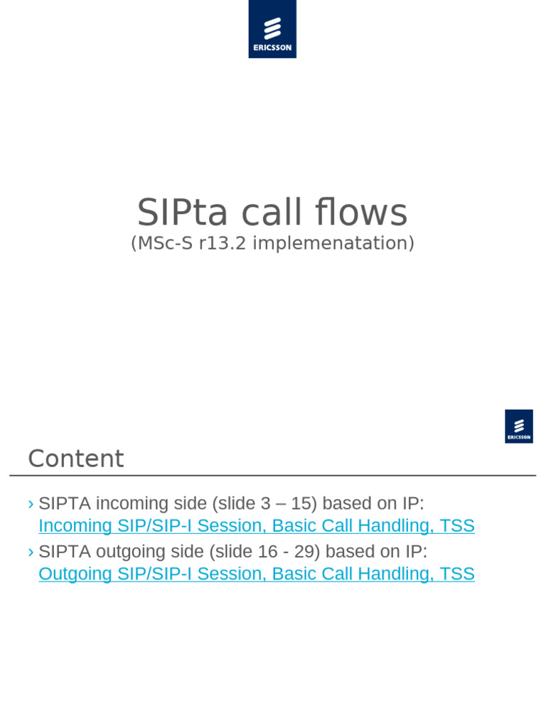 SIPTA Call-Flows Final | PDF | Session Initiation Protocol | Computer Networking