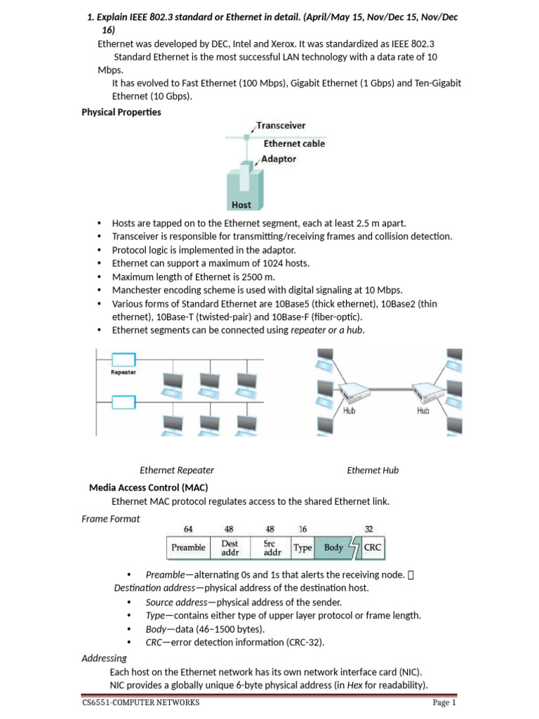 NS QUESTIONS | PDF | Transmission Control Protocol | Ethernet