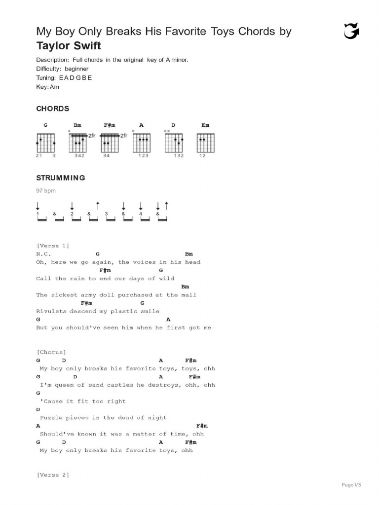My Boy Only Breaks His Favorite Toys Chords-2-1 | PDF