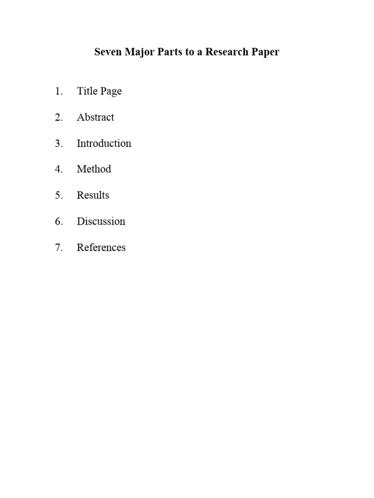 Seven Components of Research Report | PDF
