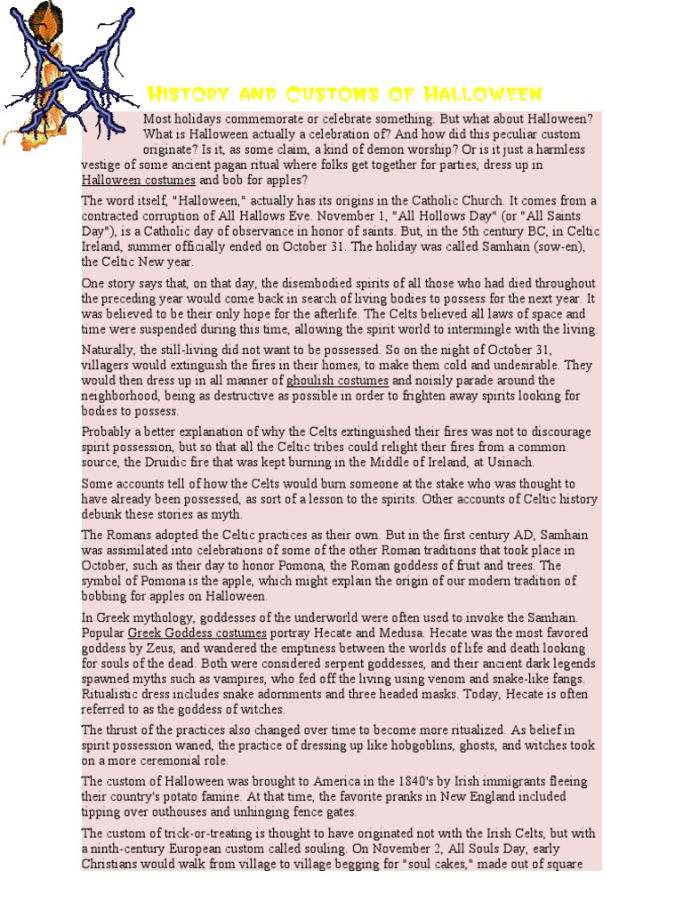 The Story of Haloween | PDF | Halloween | Mythology