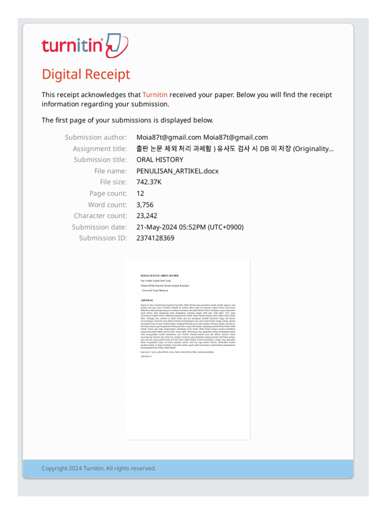 Receipt - ORAL HISTORY | PDF