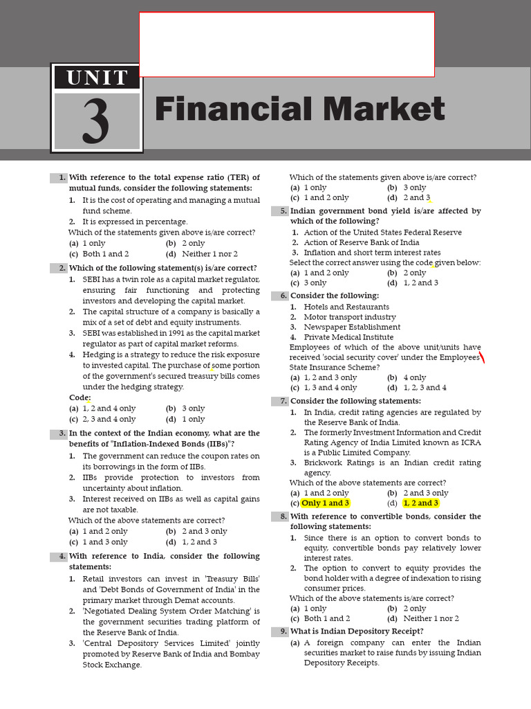 Economy Unit 03 - Tarun | PDF | Securities (Finance) | Bonds (Finance)