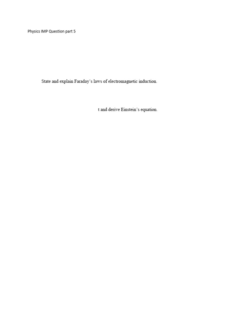 Physics IMP Question Part 5 | PDF