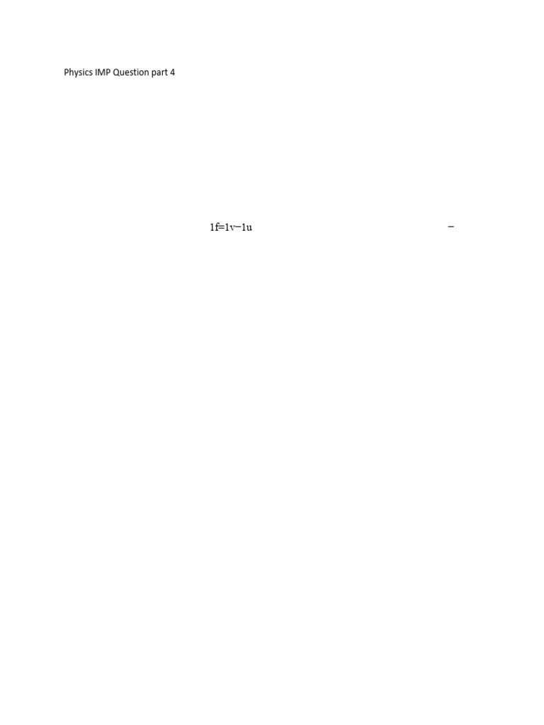 Physics IMP Question Part 4 | PDF