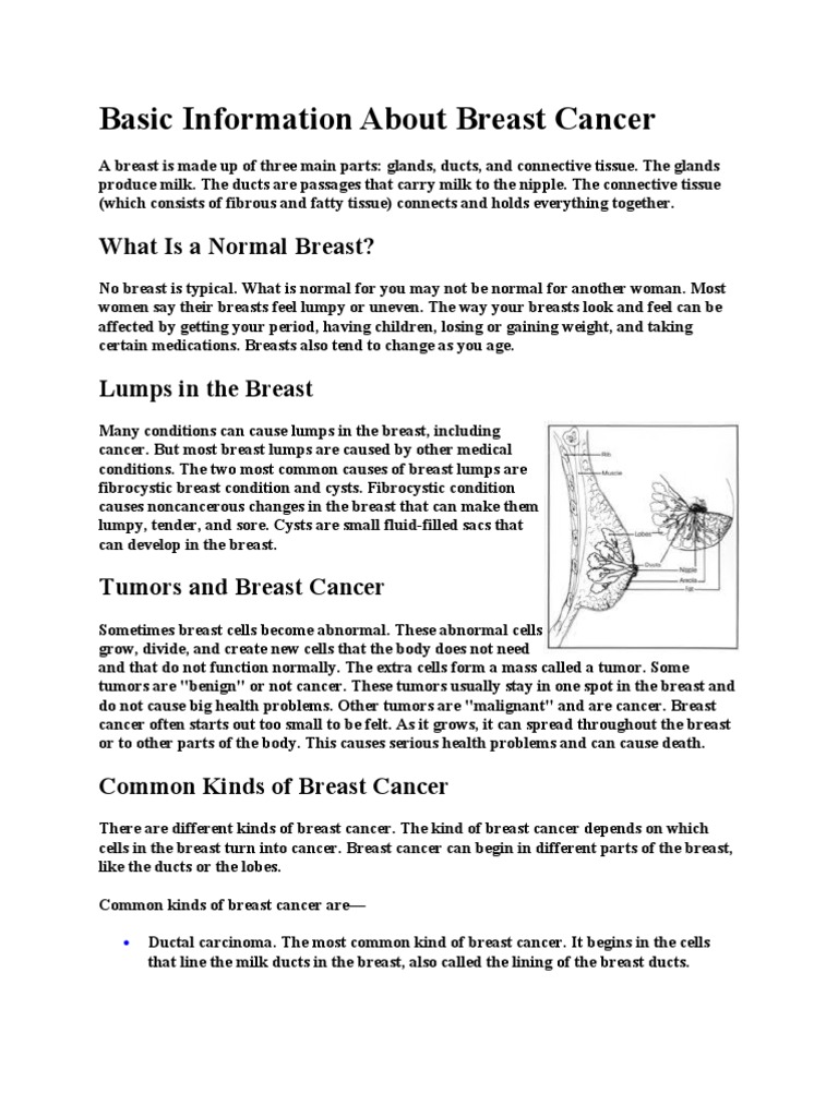 Basic Information About Breast Cancer | PDF | Breast Cancer | Mammography