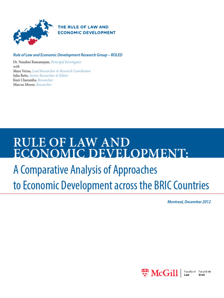 Rule of Law and Economic Development Research Group - ROLED | PDF ...