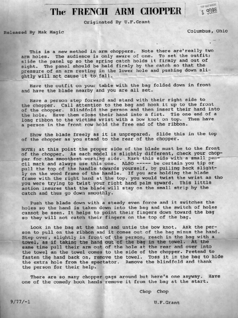 French Arm Chopper | PDF