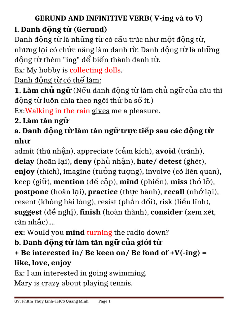 V-Ing, To-V | PDF