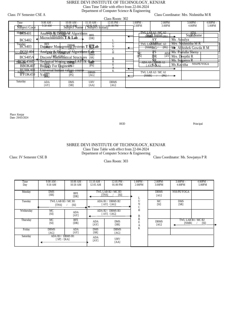 4th Sem CSE and ISE Class time table 22nd April 2024-1 | PDF ... 4th Sem CSE and ISE Class time table 22nd April 2024-1 | PDF ...