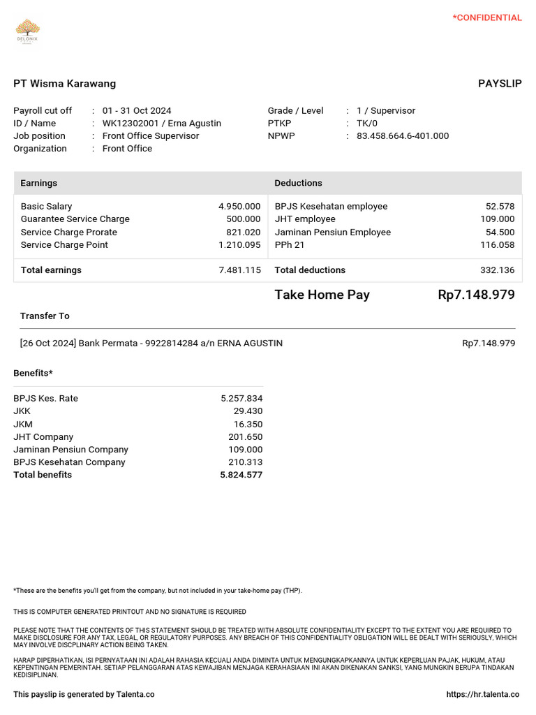 Payslip | PDF | Working Conditions | Public Finance