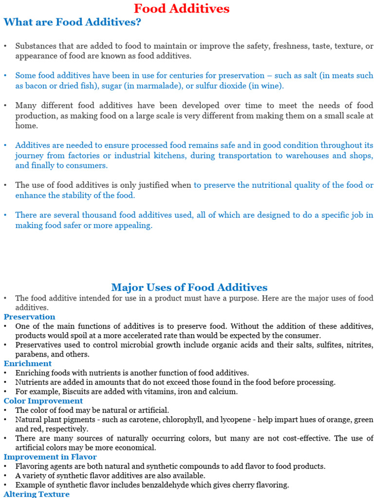 Understanding Food Additives | PDF | Foods | Food Preservation