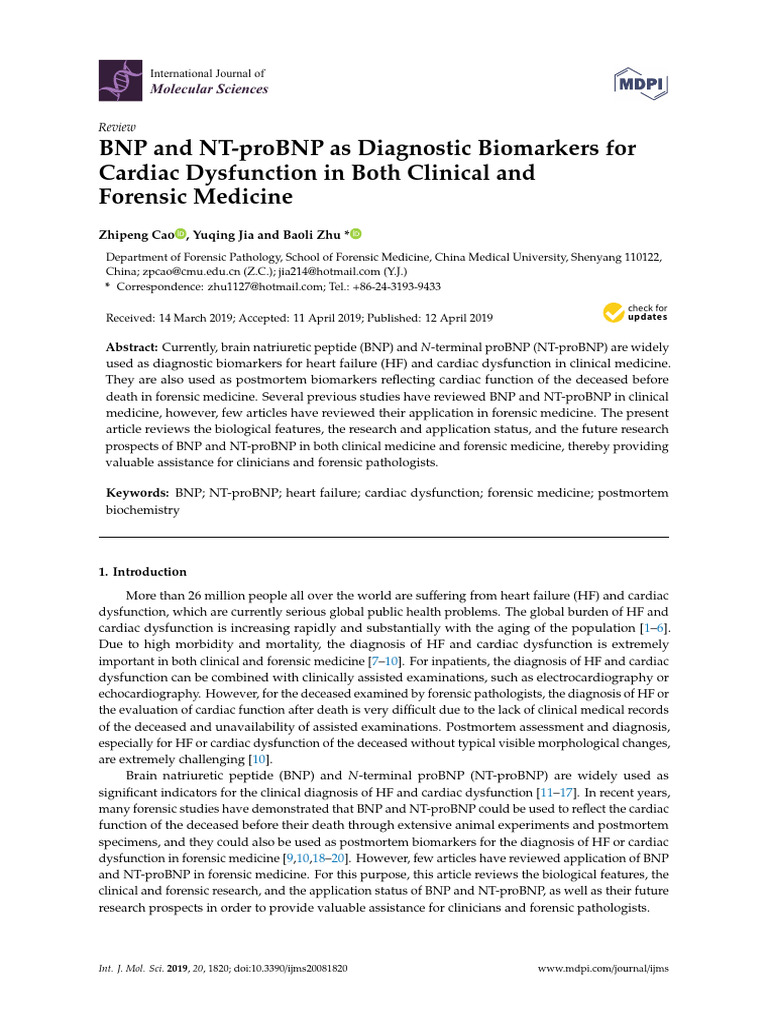 BNP and NT-proBNP in Cardiac Diagnosis | PDF | Cell Signaling | Heart ...