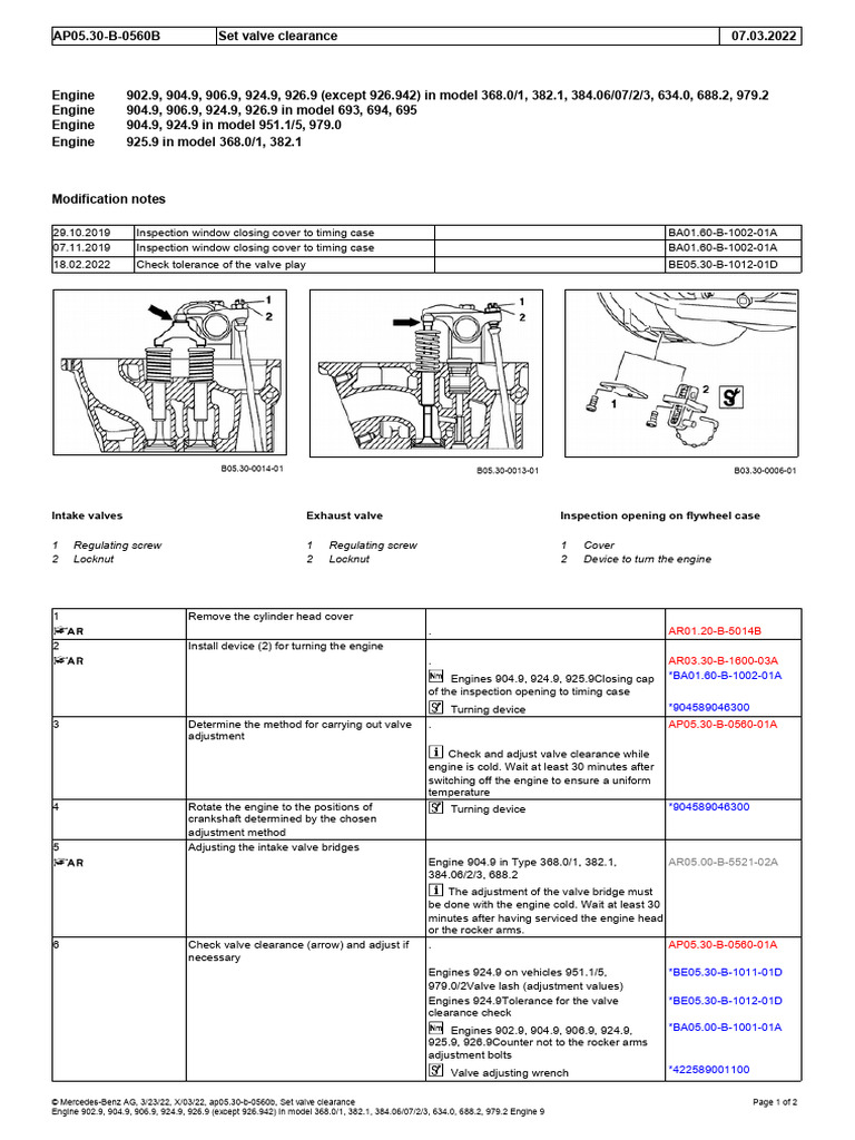 Set Valve Clearance | PDF | Valve | Engines