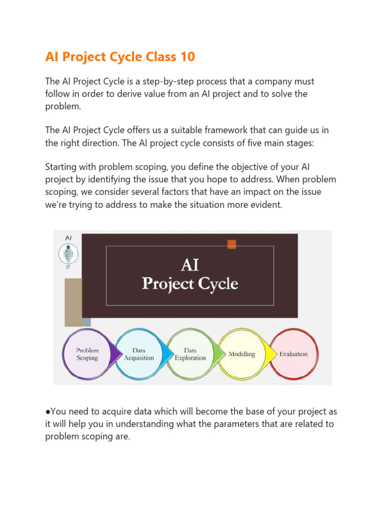 AI Project Cycle Guide for Students | PDF | Artificial Intelligence ...
