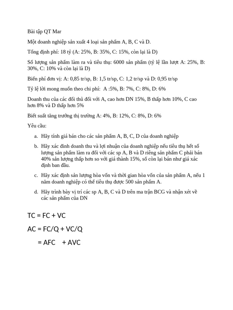 Bài tập QT Mar | PDF