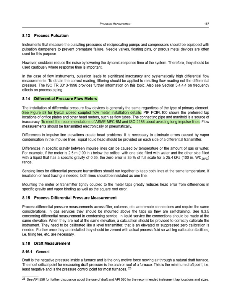 API RP 551 Process Measurement Guide | PDF | Pressure Measurement ...