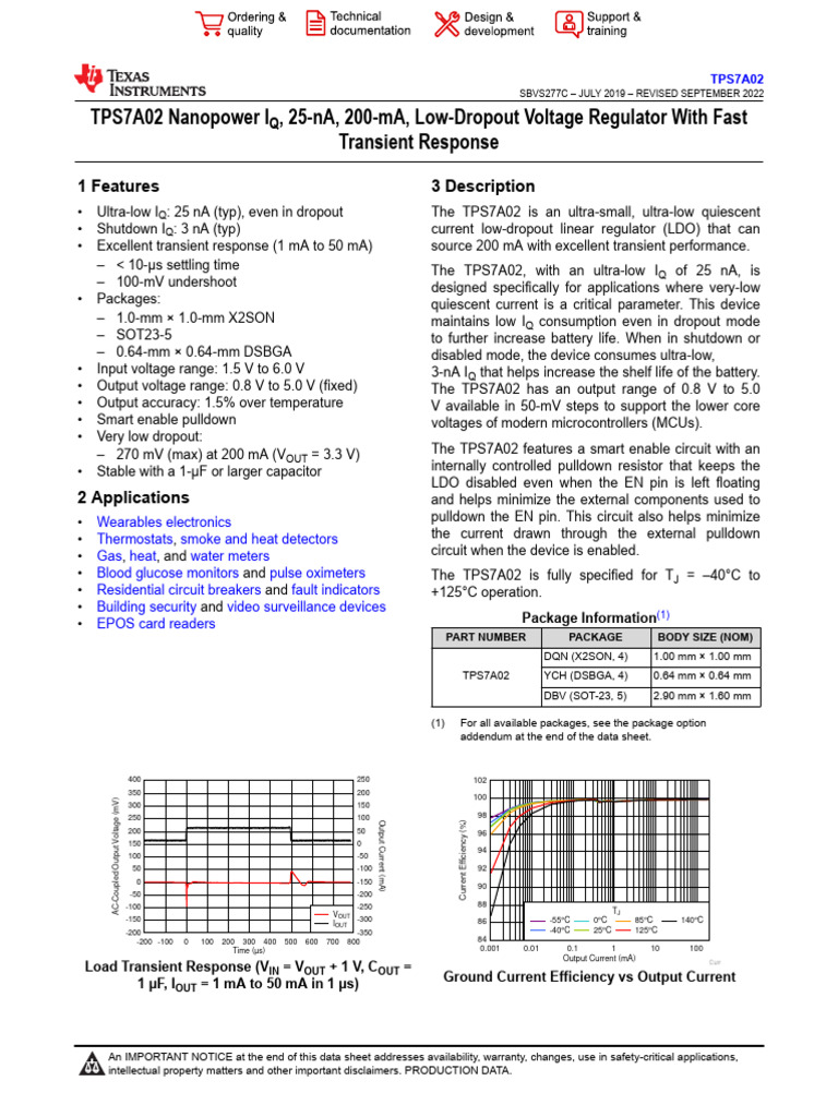 TPS7A0218PDBVR | PDF | Semiconductors | Integrated Circuit